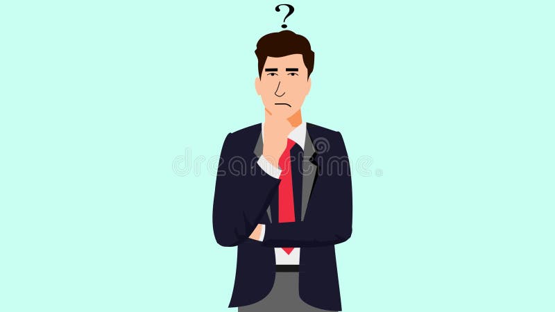 Young Adult Man Thinking, Feeling Doubtful and Confused Animation Video ...