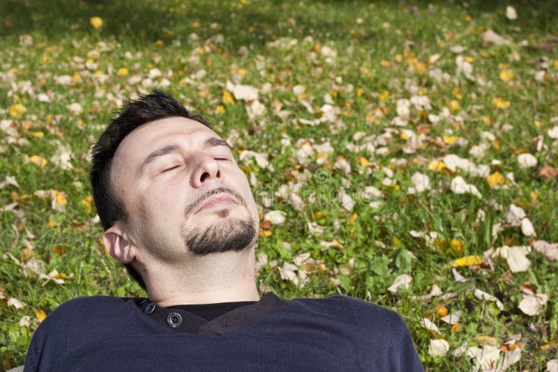 Relaxing in grass stock image. Image of peaceful, relaxing - 25859605