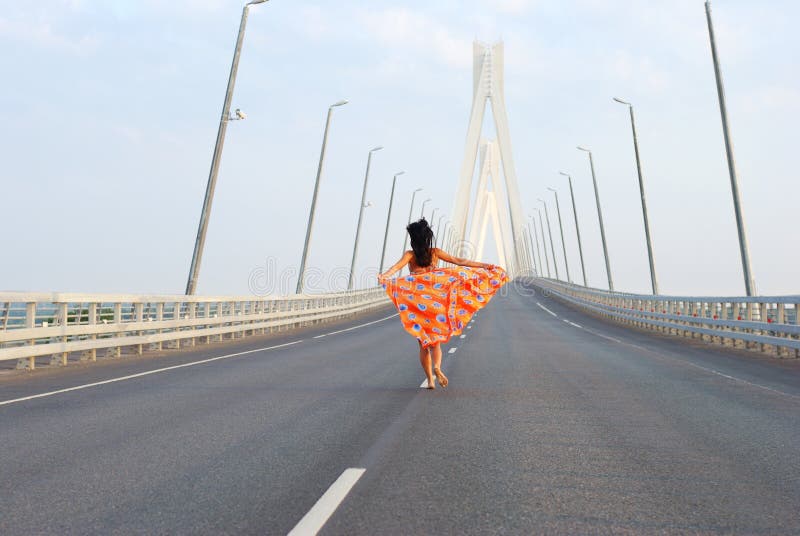 Young Adult Walking Over Bridge Stock Image - Image of life, leisure ...