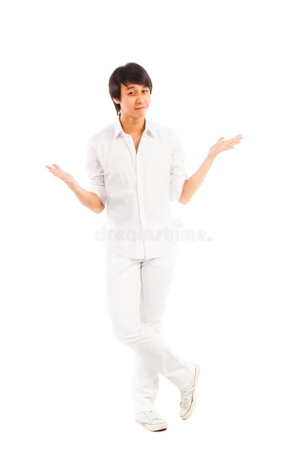 Young Adult on White Background Stock Image - Image of male, black ...