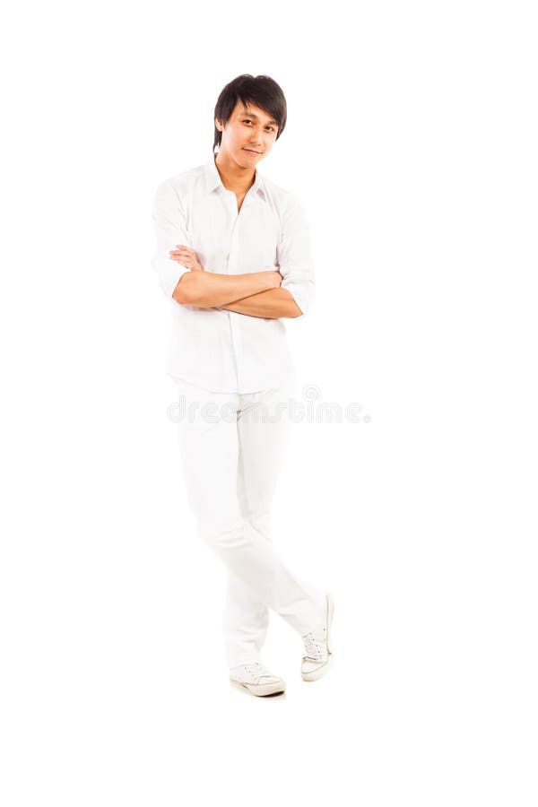 Young Adult on White Background Stock Image - Image of male, black ...