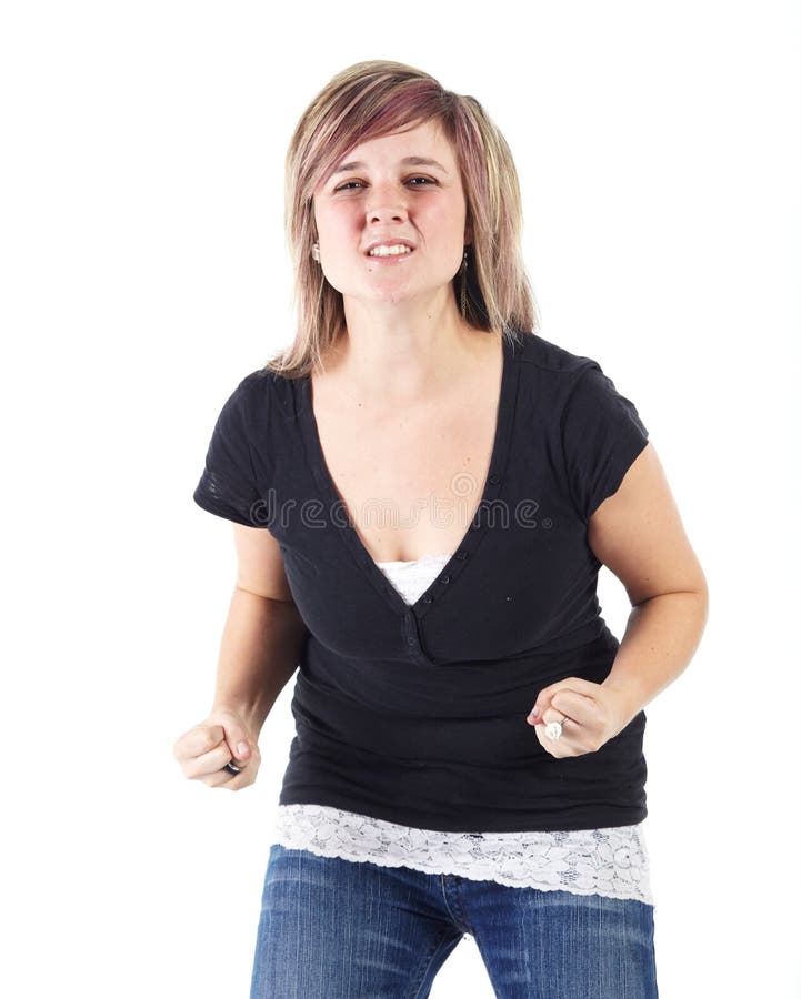 Young adult woman stock image. Image of brunette, constipated - 12939475