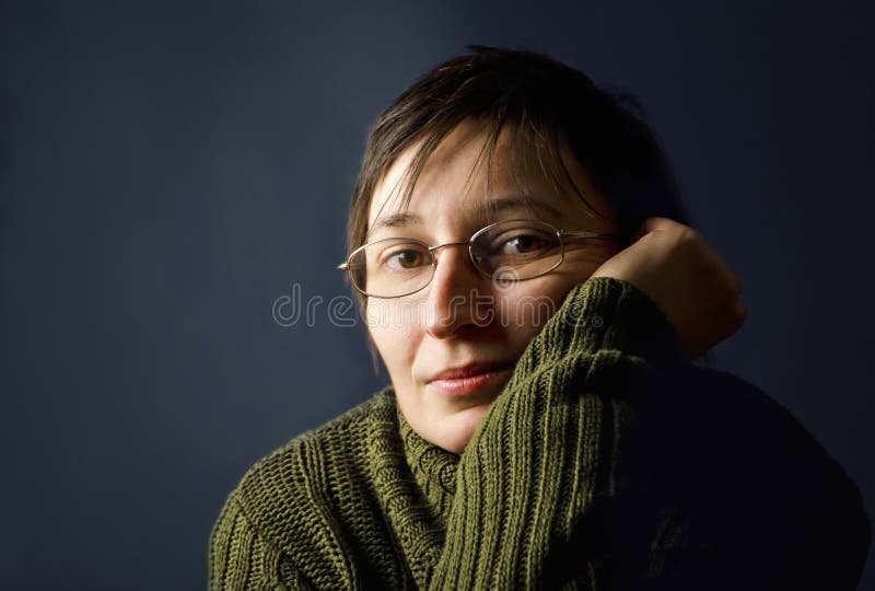 Young Adult Woman Thinking. Stock Image - Image of elegant, happiness ...