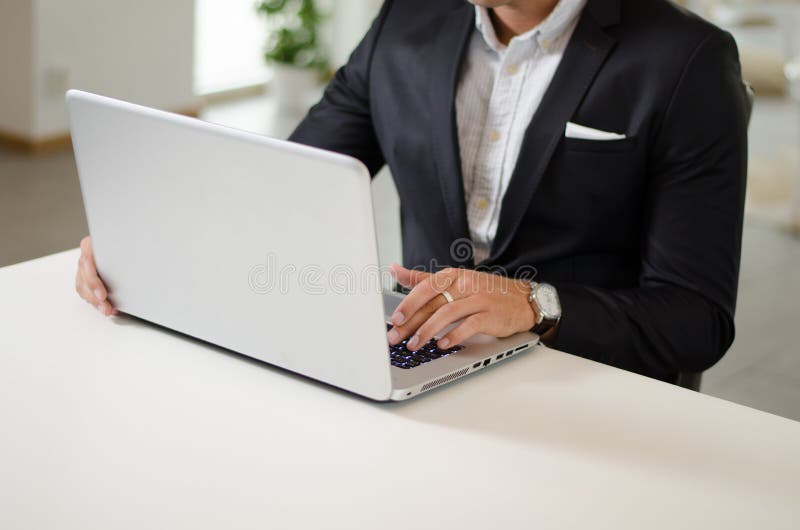 Business Man Working with Laptop Stock Photo - Image of business ...