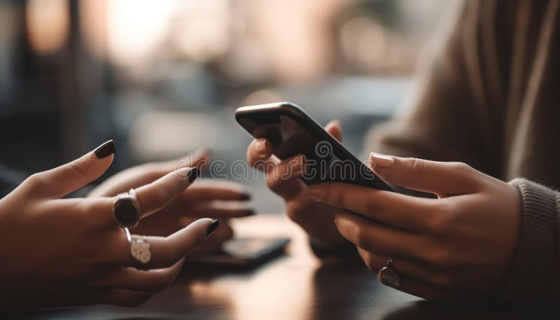 Young Adults Holding Smart Phones, Texting, and Using Wireless ...