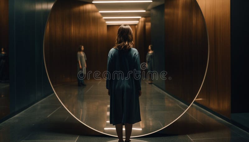 Young Adults Walking through Modern Underground Subway Station, Blurred ...