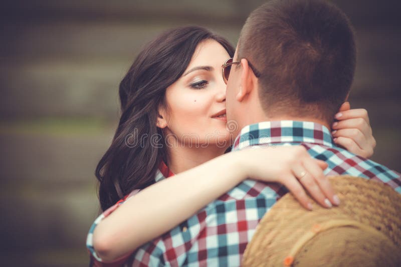 Young Affectionate Couple Kissing Tenderly Stock Image - Image of adult ...