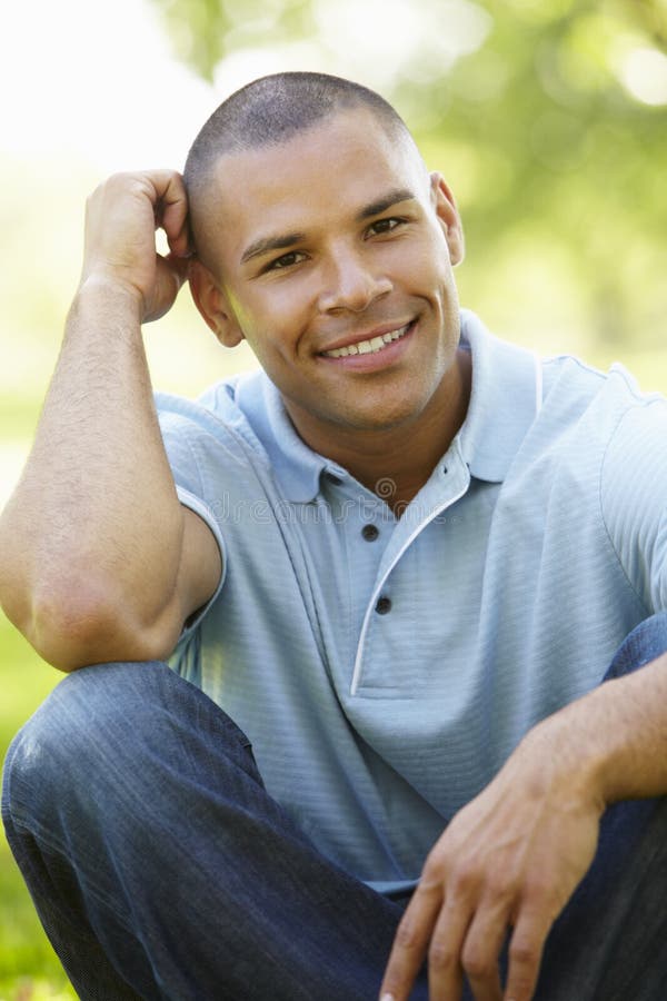 Young African American Man in Park Stock Image - Image of happy, length ... Young African American Man in Park Stock Image - Image of happy, length ...