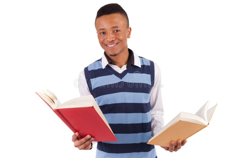 Young African American Student with a Book Stock Image - Image of ...