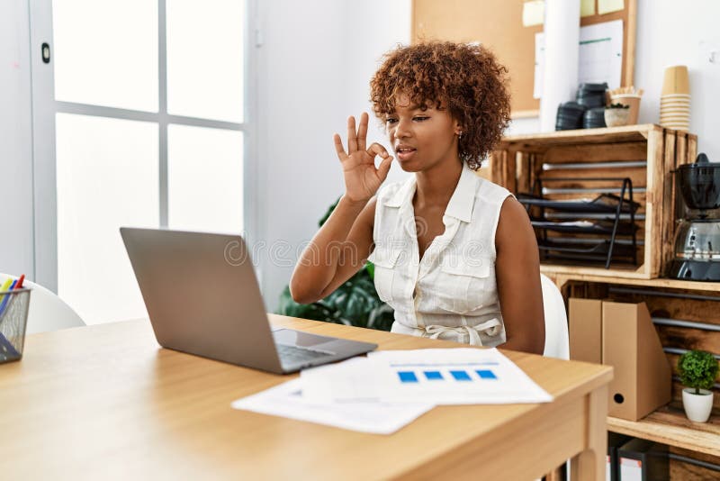 Young African American Woman Having Video Call Using Deaf Language at ...