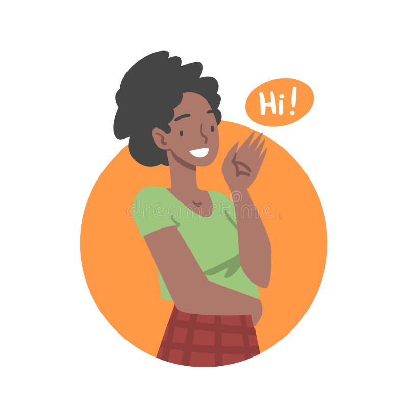 Young Man Saying Hello and Showing Hand Greeting Gesture Vector ... Young Man Saying Hello and Showing Hand Greeting Gesture Vector ...