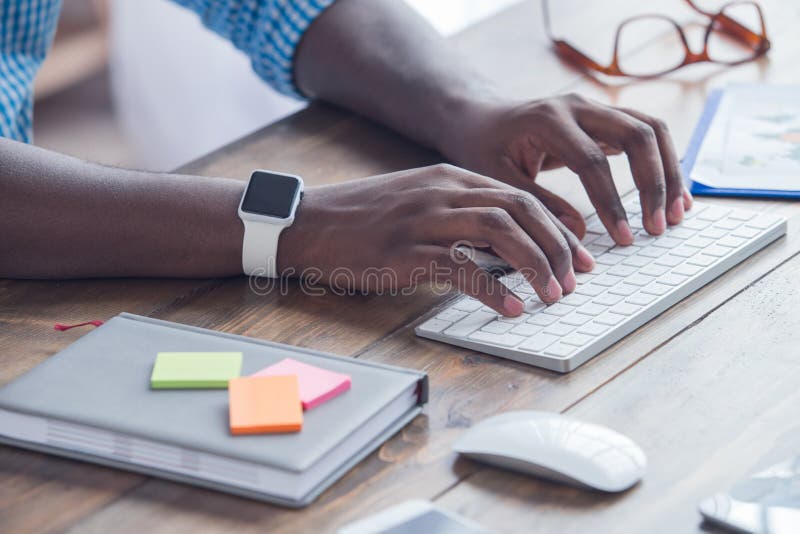 Young African Man Working in the Office Business Stock Photo - Image of ...