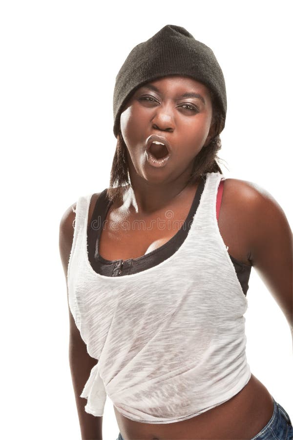 Young African Woman Dancing Hip-hop Stock Image - Image of fashion ...