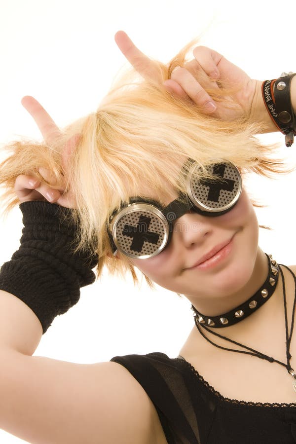 Jumping emo girl stock image. Image of hair, gothic, blond - 6809621
