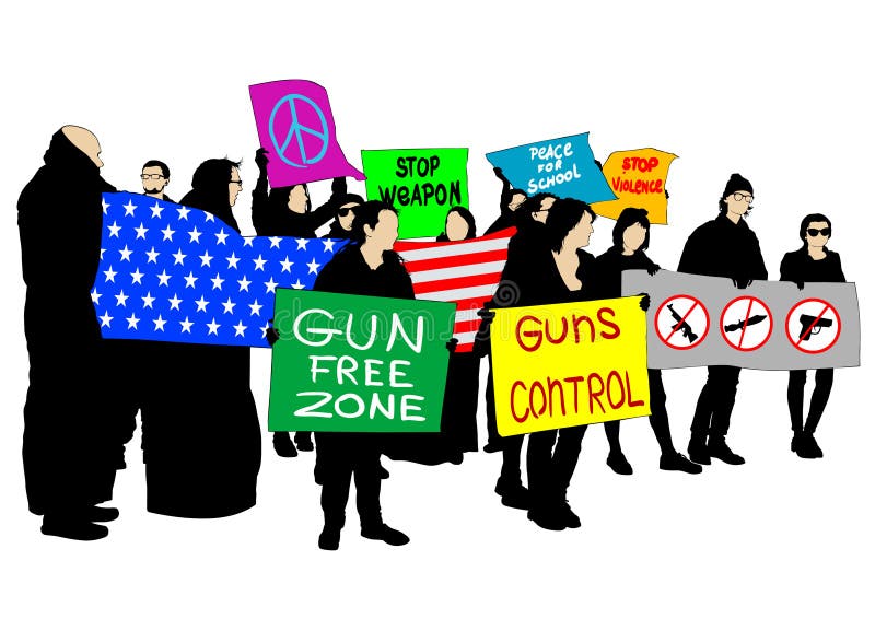 Gun control two stock vector. Illustration of student - 113652374