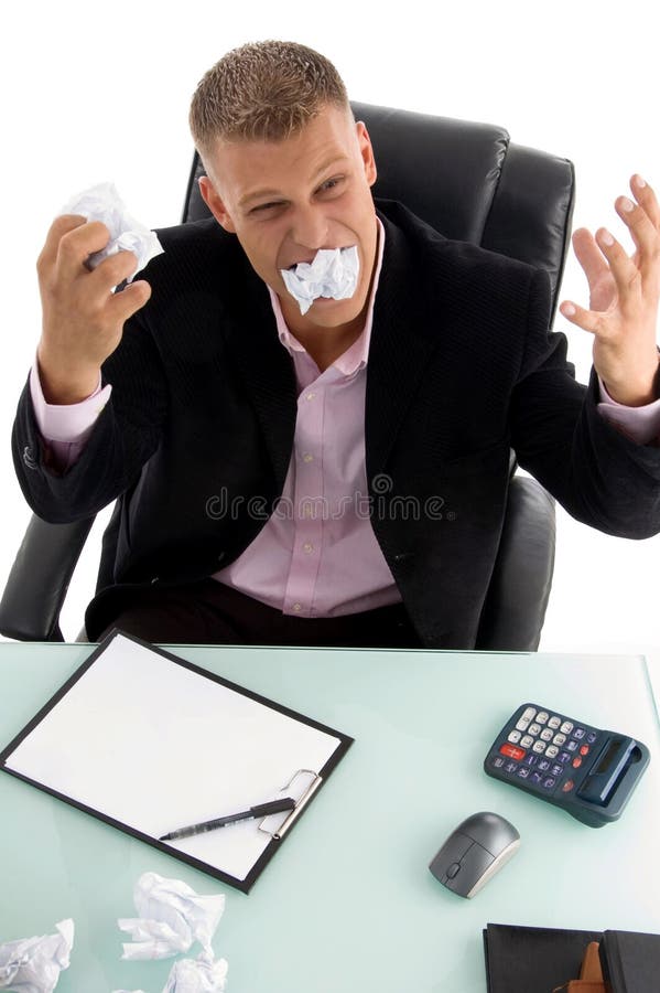 Young Angry Businessman with Papers Stock Image - Image of corporate ...