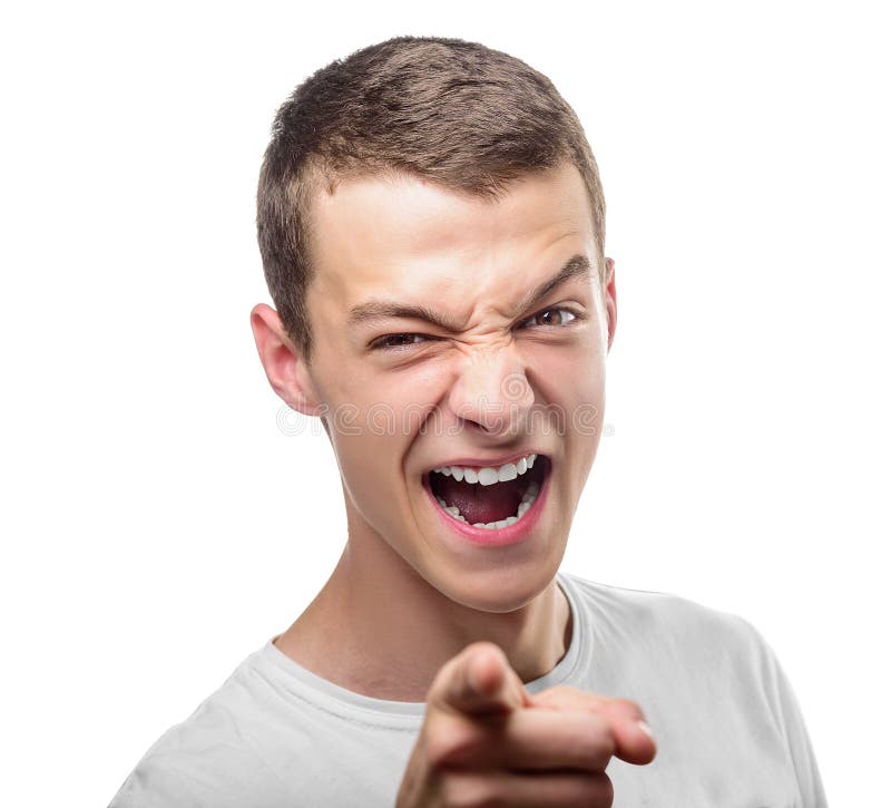 Young angry man stock photo. Image of face, bossy, isolated - 57063128
