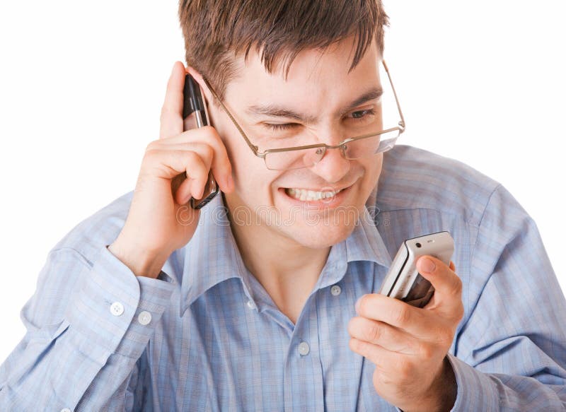 Young Angry Man Talking on the Phone Stock Image - Image of hate, hand ...