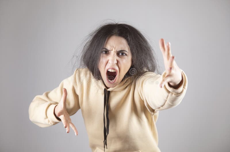 Angry and shouting woman stock image. Image of beautiful - 209931355