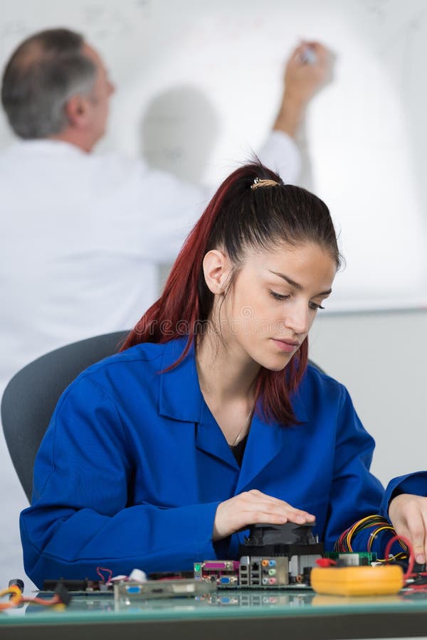 Young Apprentice Engineer Working with Voltage Stock Image - Image of ...