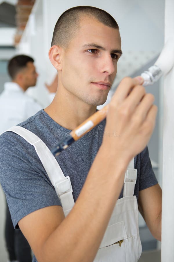 Young Apprentice Painter in Professional Training Stock Photo - Image ...