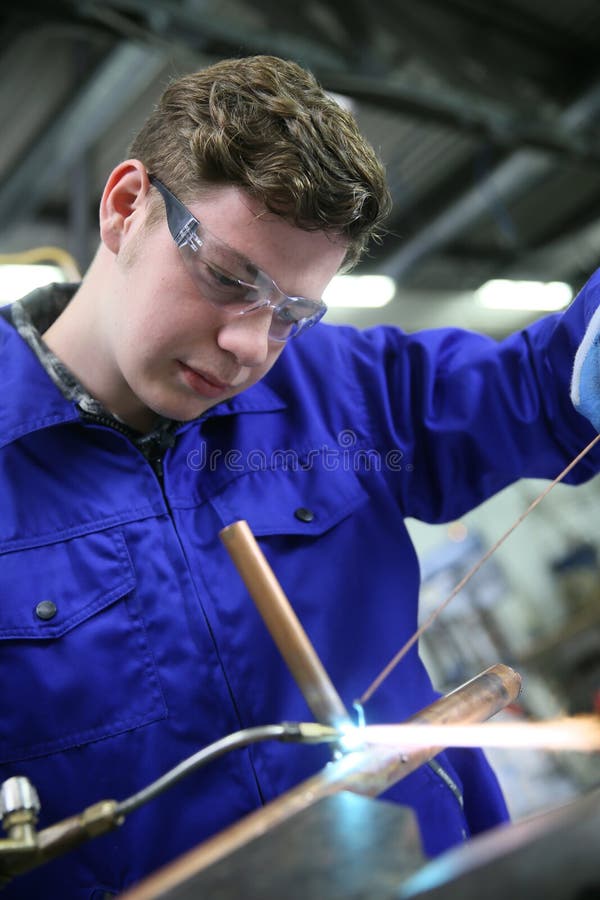 Plumbing Apprentice Working Stock Photo - Image of student, trainee ...