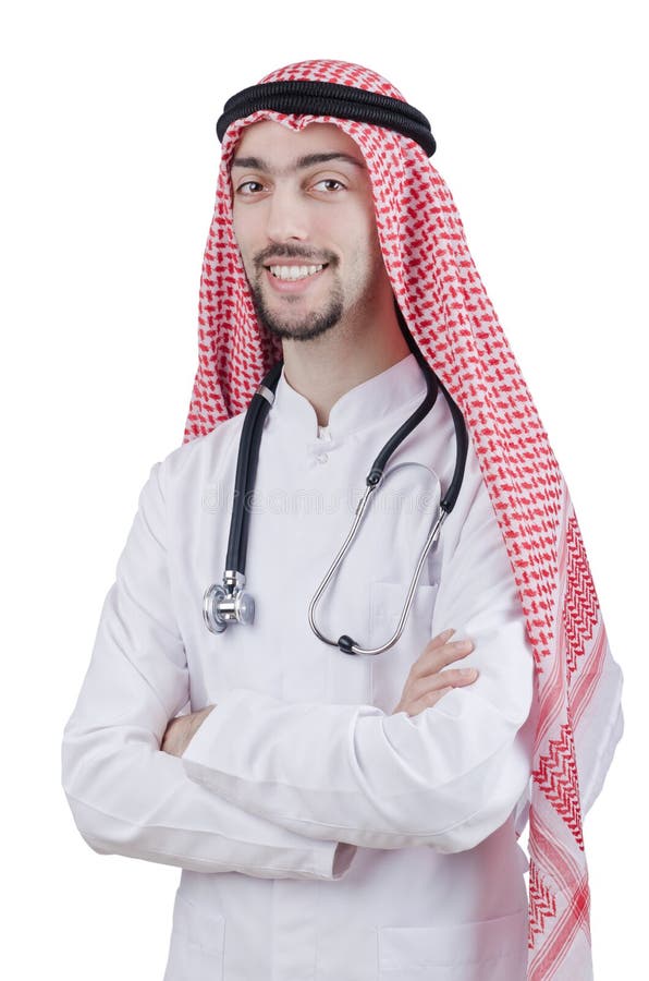 Young Arab Doctor with Stethoscope Stock Image - Image of muslim ...