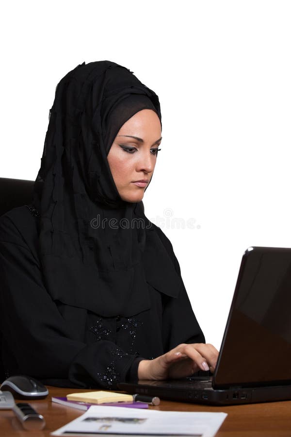 Young Arabic Business Woman, Working in Office Stock Photo - Image of ...