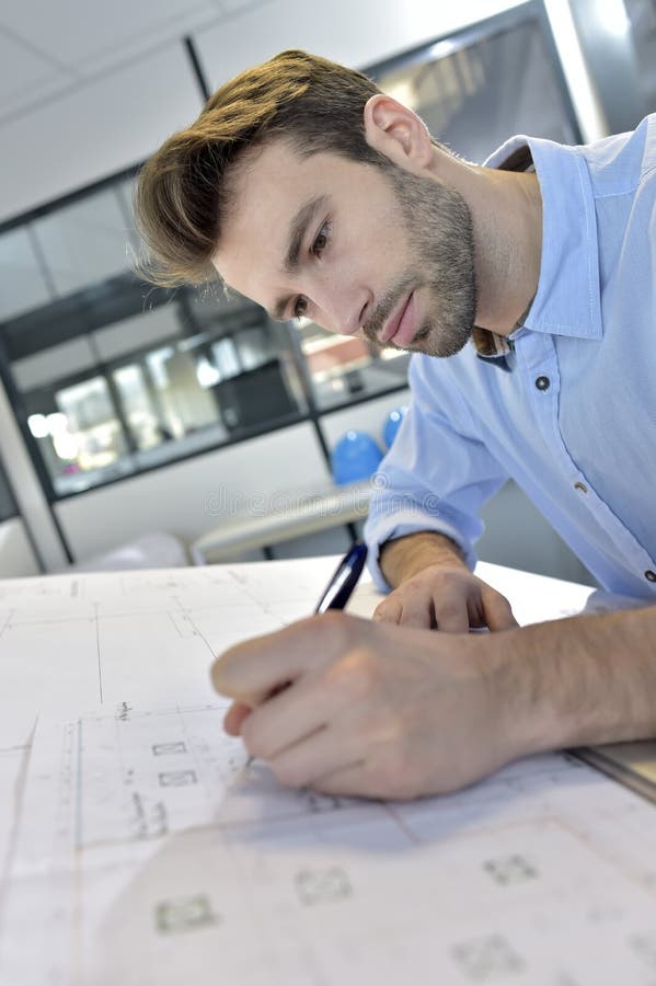 Young Architect Designing a New Concept Stock Photo - Image of concept ...