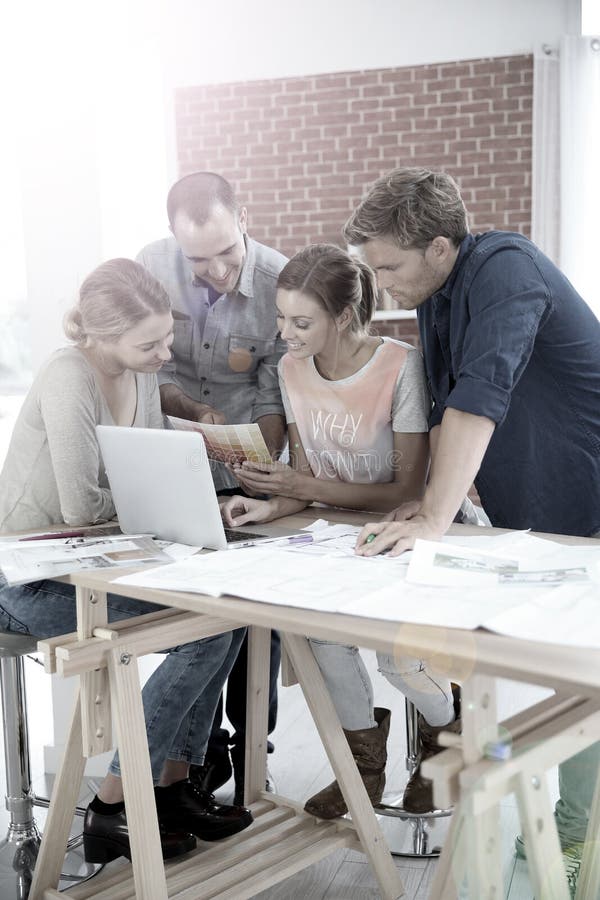 Young Architects Working on a Project Stock Image - Image of class ...