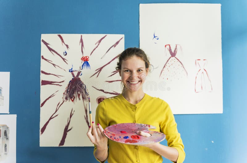 Young Artist Creating an Artwork Stock Image - Image of inspiration ...