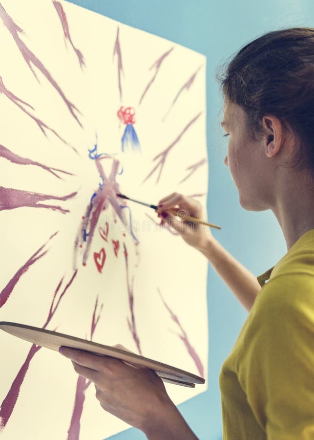 Creating Artwork Together stock image. Image of children - 99614055