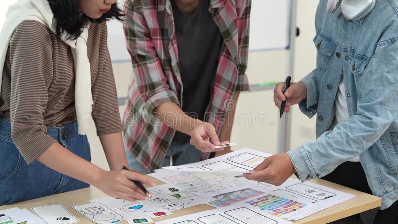 Young Asian Business Creative Developer Team Work Design. Creative UI ...