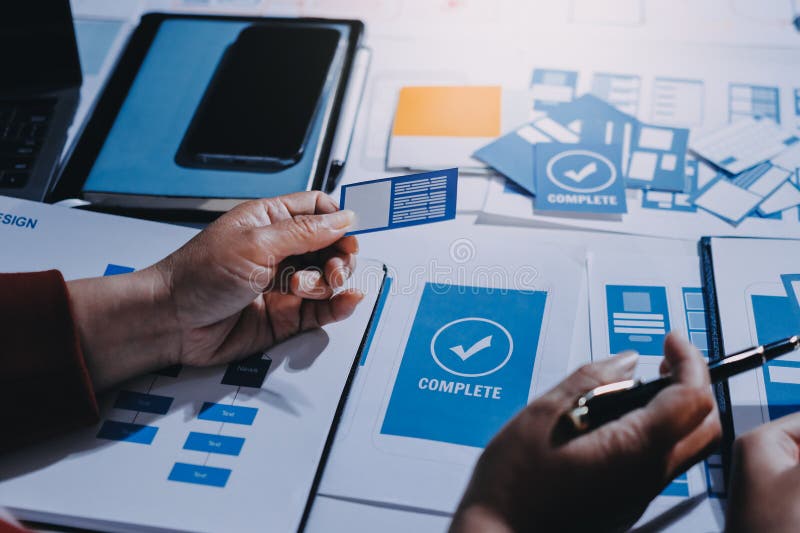 Young Asian Business Creative Team Work Together, Mobile Application ...