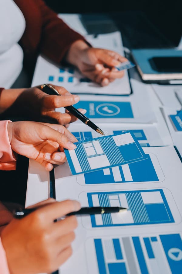 Young Asian Business Creative Team Work Together, Mobile Application ...