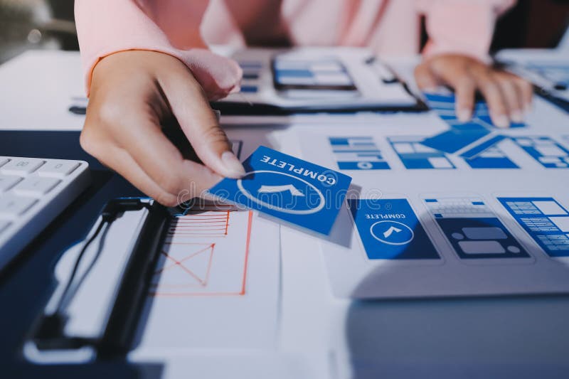 Young Asian Business Creative Team Work Together, Mobile Application ...