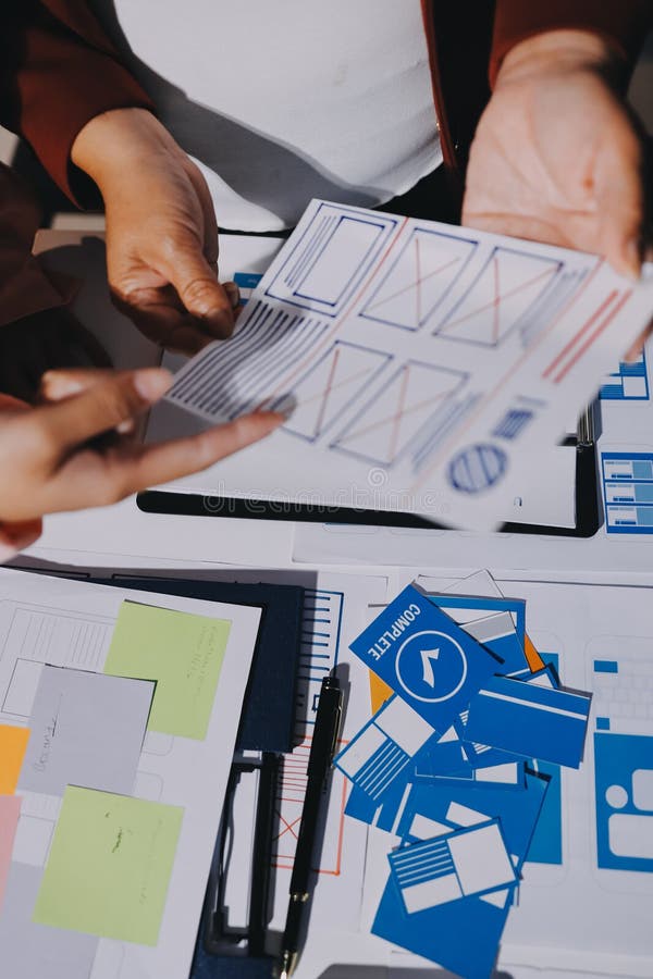 Young Asian Business Creative Team Work Together, Mobile Application ...