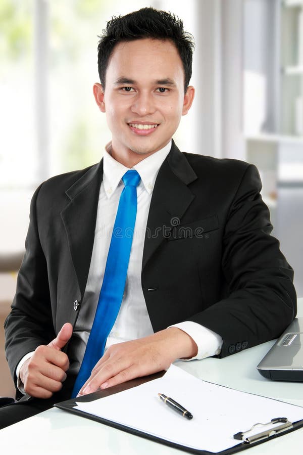 Young Asian Business Man at the Office Stock Image - Image of success ...