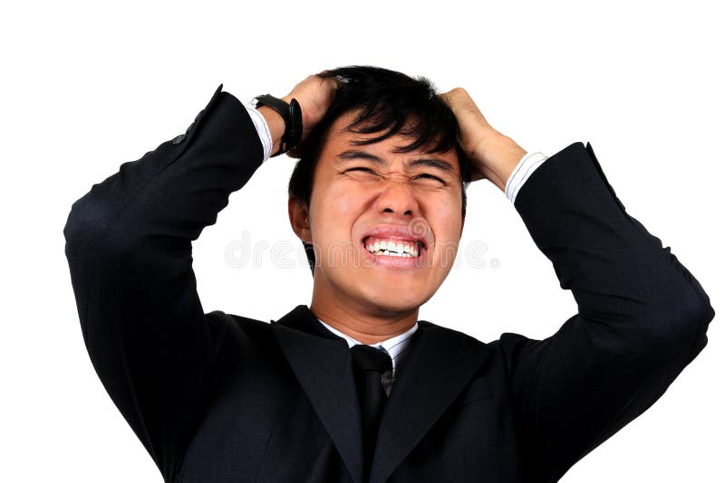 Young Asian Business Man Stressed Stock Photo - Image of disorder ...