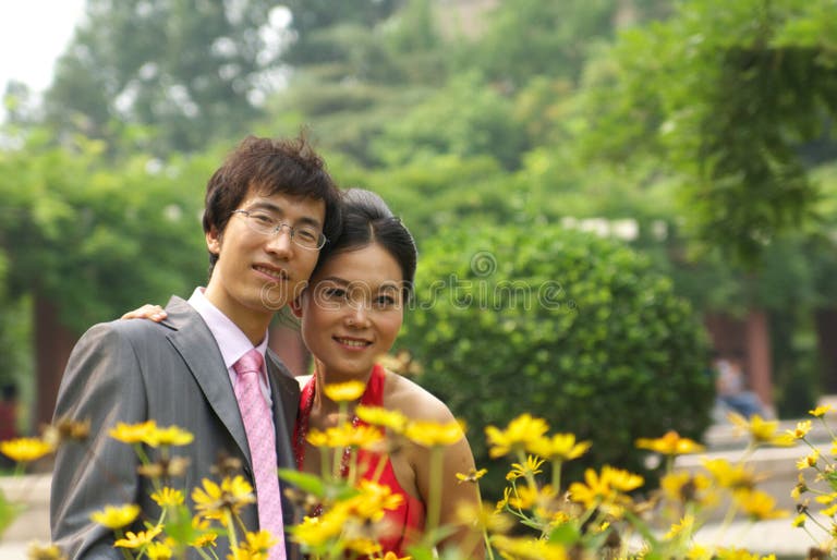 Young Asian couple stock image. Image of garden, asian - 15907251