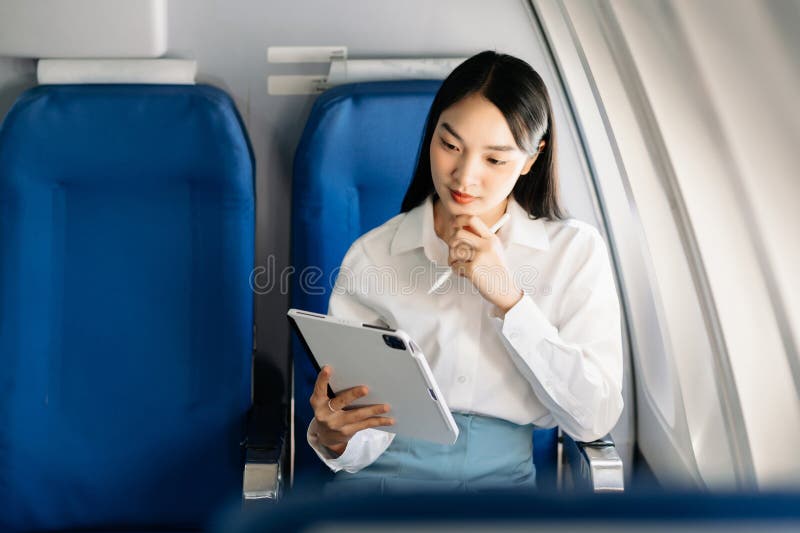 Young Asian Executive Excels in First Class, Multitasking with Digital ...
