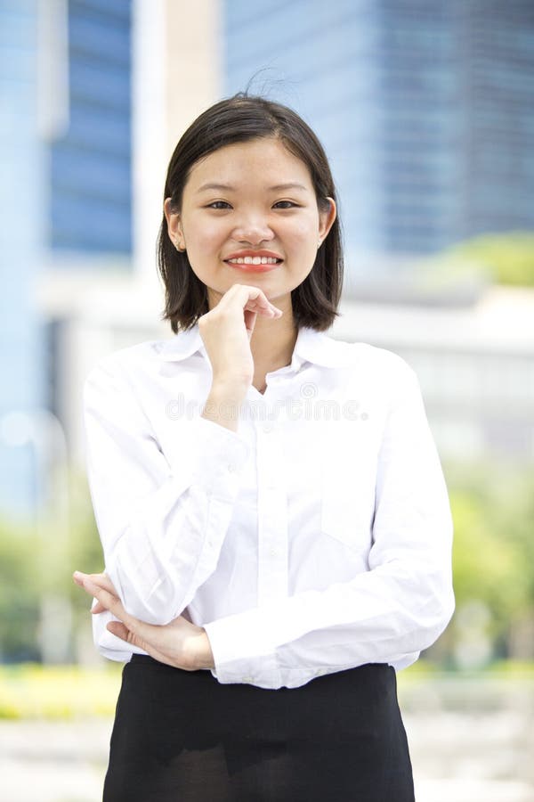 Young Asian Female Executive Smiling Stock Image - Image of leader ...
