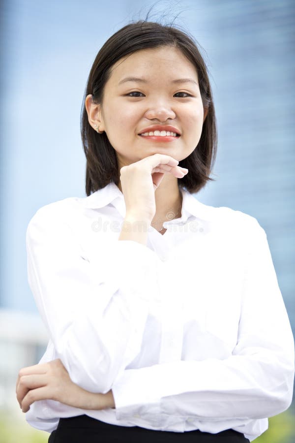 Young Asian Female Executive Smiling Stock Photo - Image of deal, boss ...