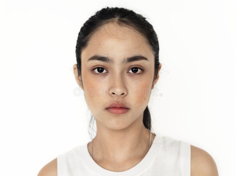 Young Asian Girl Portrait Isolated Stock Photo - Image of portrait ...