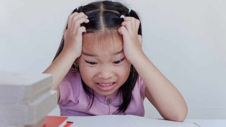 Studying so hard stock image. Image of girl, face, blond - 295726997