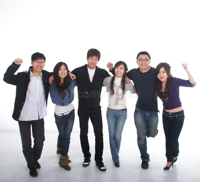 Young Asian group stock photo. Image of smile, young - 17624852