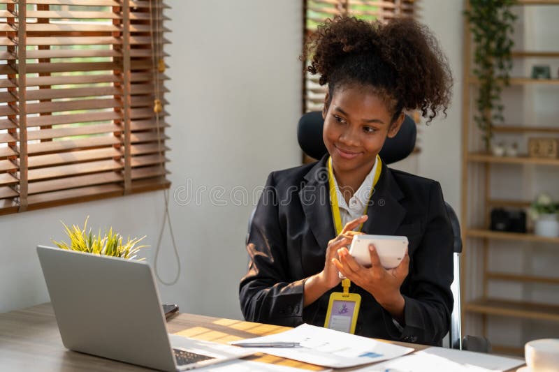 Young Asian Happy Employee Working Overtime in Office, Work by ...