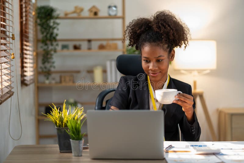 Young Asian Happy Employee Working Overtime in Office, Work by ...