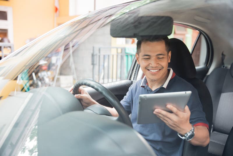 Male using tablet pc stock photo. Image of connect, touch - 110805062