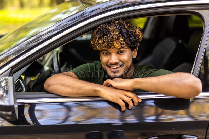 Young Asian Man Driving Car on the Road Stock Photo - Image of happy ...